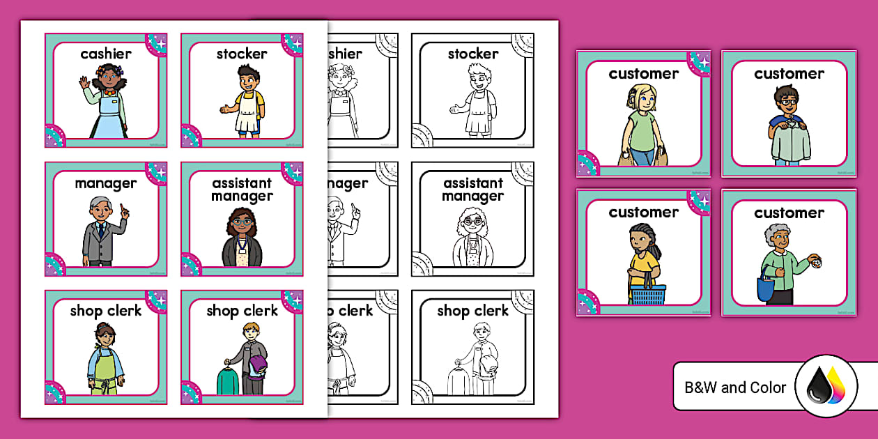 Clothing Store Dramatic Play Badges (Teacher-Made) - Twinkl
