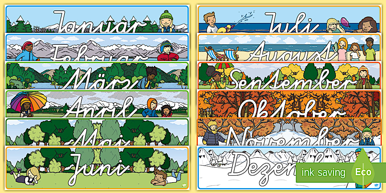 Months of the Year Display Banner Pack German - Twinkl
