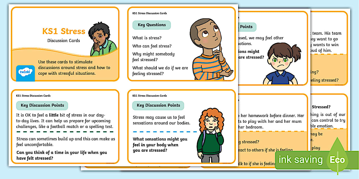KS1 Stress Discussion Cards - Twinkl