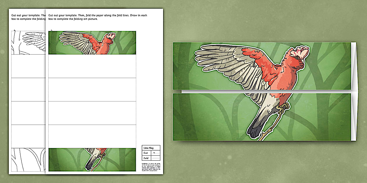 Galah Folding Art Template (teacher made) - Twinkl