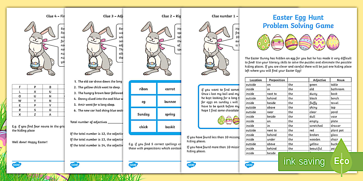 Editable English & Maths Easter Egg Hunt Game - KS1