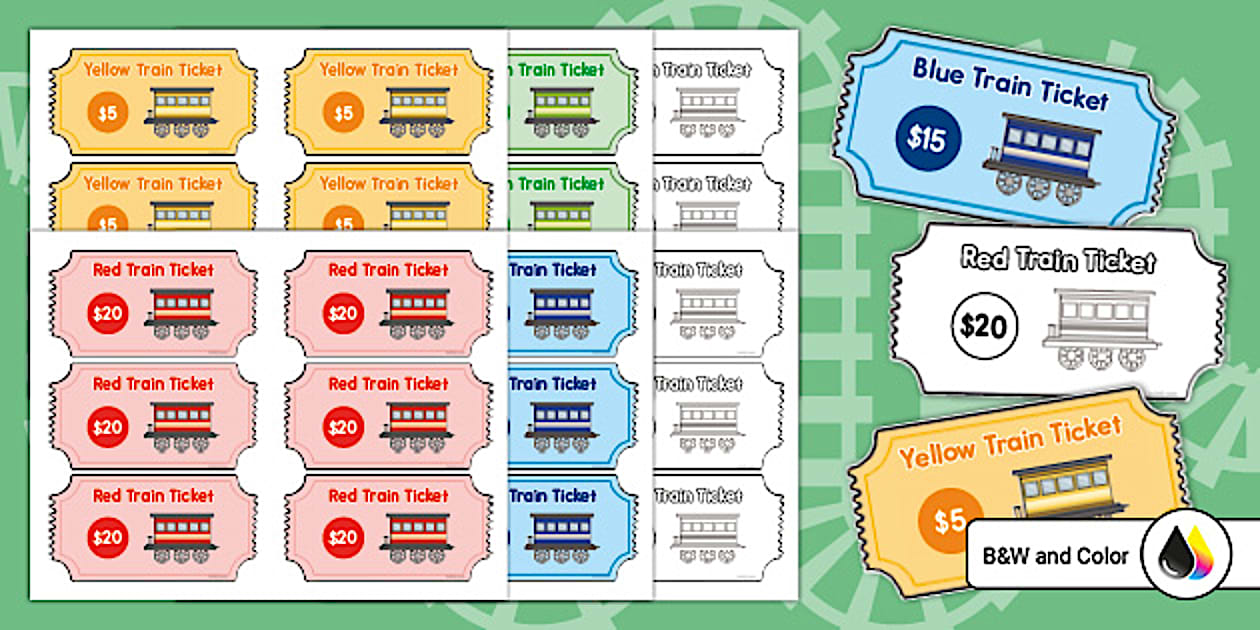 Train Station Dramatic Play Tickets (teacher made) - Twinkl