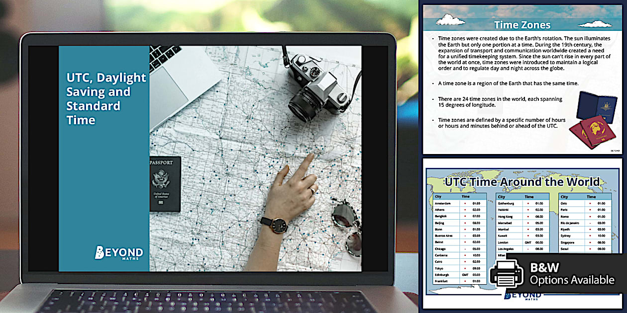 UTC, Daylight Saving and Standard Time Presentation - Twinkl