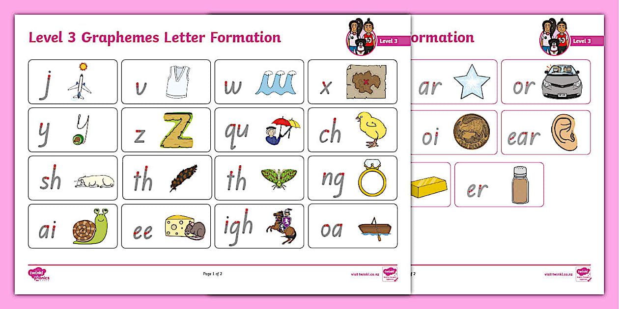 Level 3 Graphemes Letter Formation Activity (teacher made)