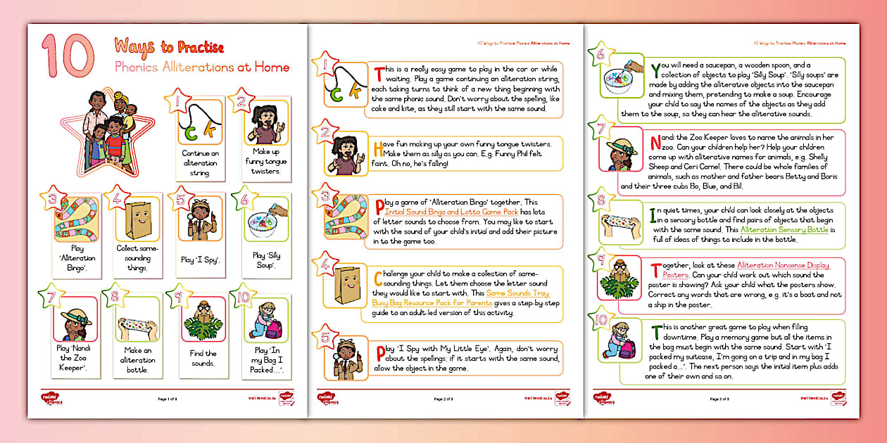 Foundation Phase Phonics - Practise Phonics Alliteration at Home (CAPS)