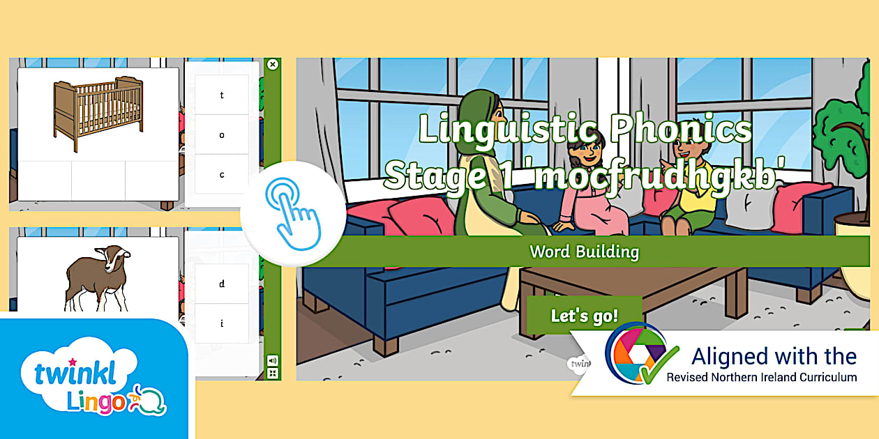 Linguistic Phonics Stage 1 'mocfrudhgkb' Word Builder Game