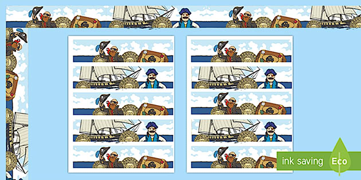 Pirate Bulletin Board Borders (teacher made) - Twinkl