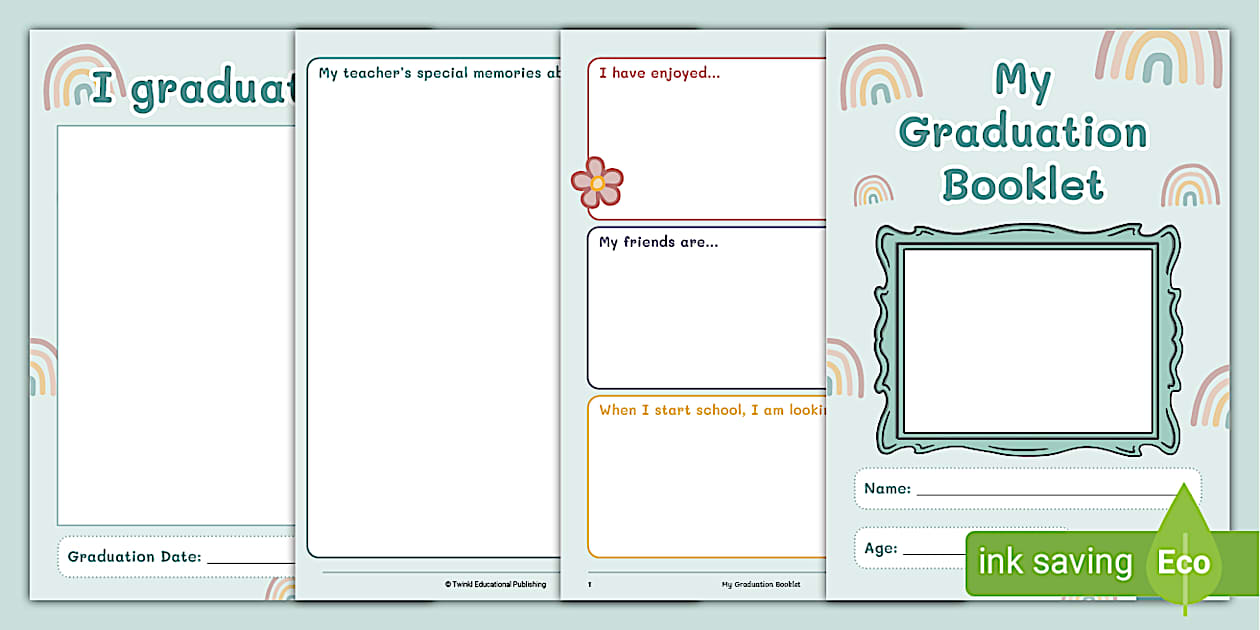 Editable Muted Rainbow EYFS Graduation Booklet - Twinkl