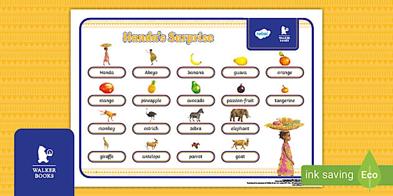 FREE! - Handa's Surprise Word Mat | Walker Books Resources