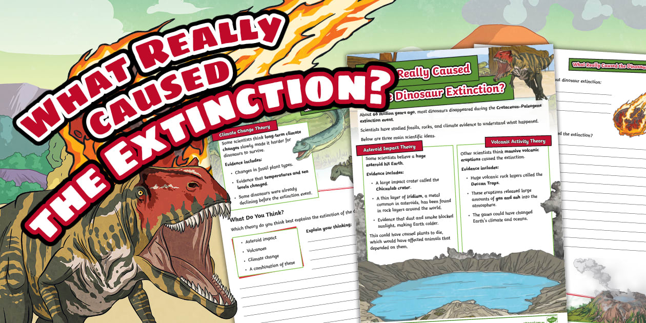 Twinkl Australia 3-6 Dinosaur Extinction Activity Sheet - Theories Explored