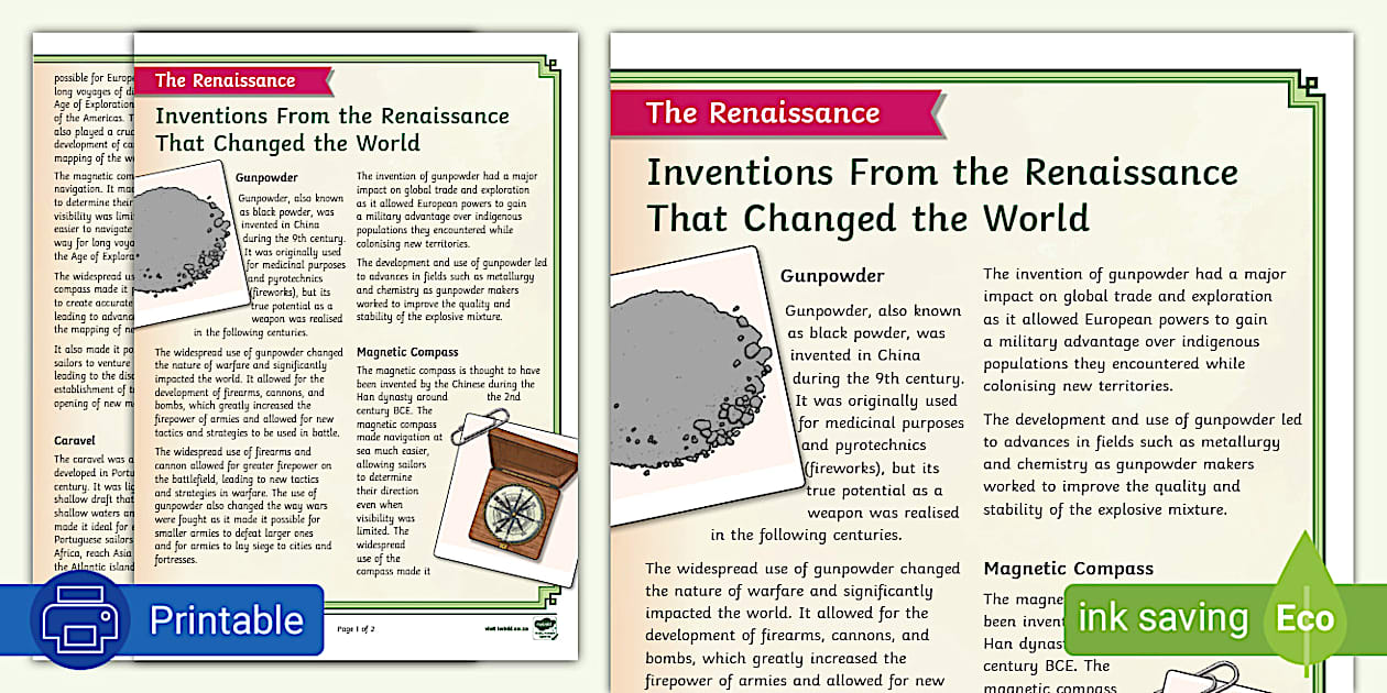 Inventions From the Renaissance That Changed the World
