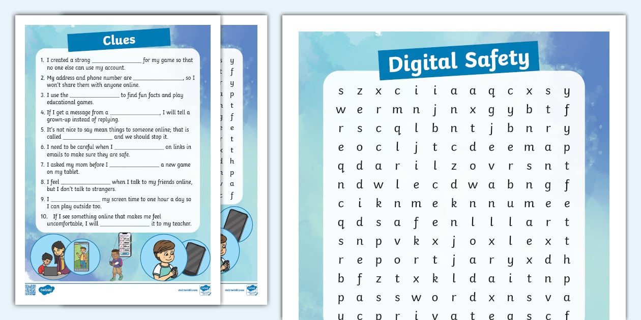Values Word Search - Digital Safety