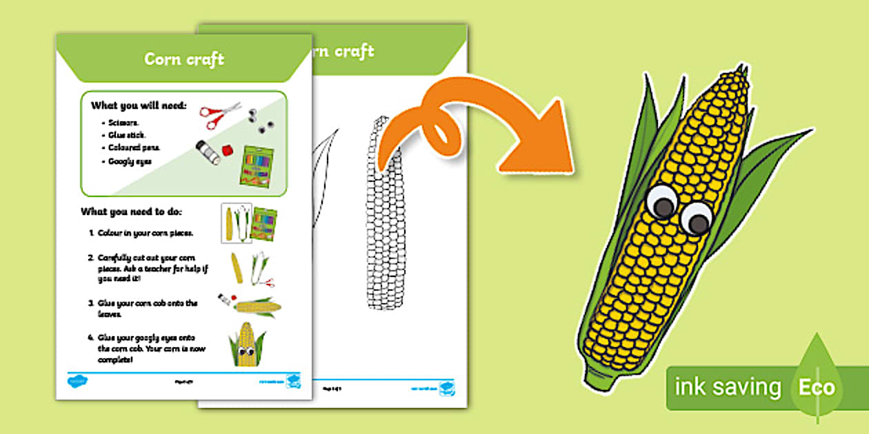 Corn Craft Template Craft Activity | Primary Resources