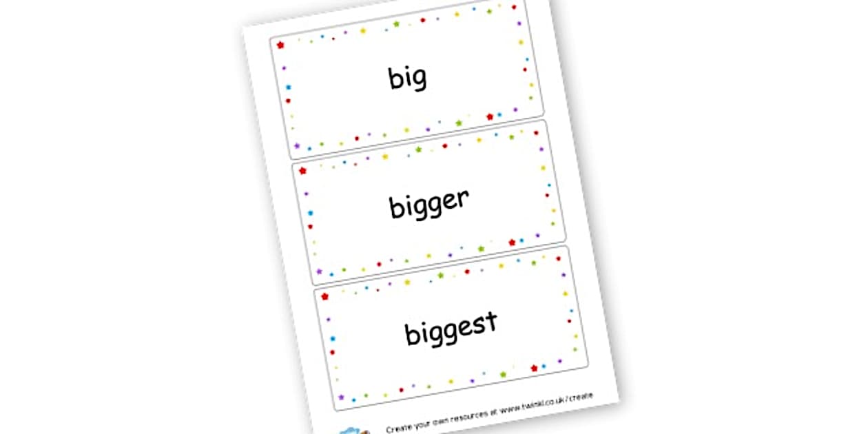 Superlative Word Cards (Teacher-Made) - Twinkl