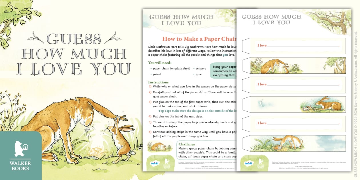 Guess How Much I Love You: Class Paper Chain Activity