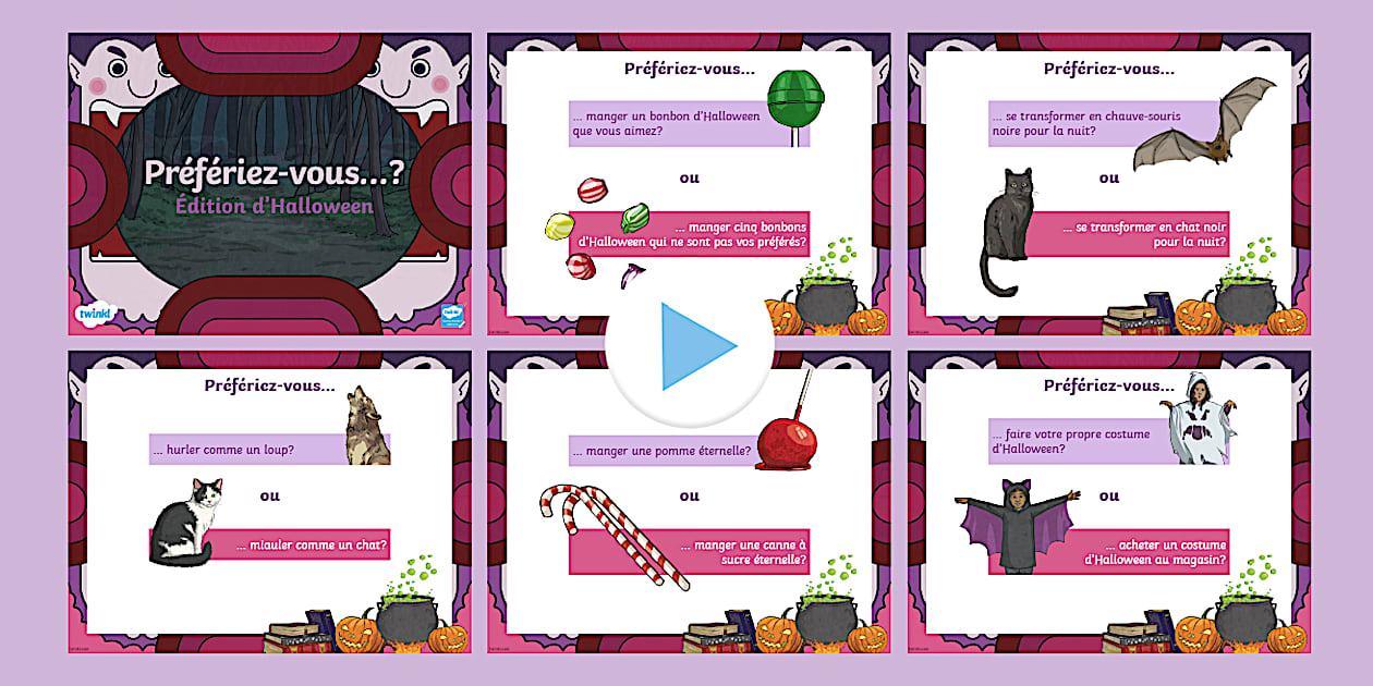 Would You Rather? PowerPoint Game - Halloween Edition French