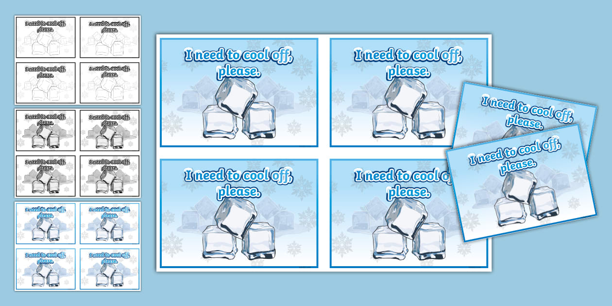 I Need To Cool Off Please Cards (Teacher-Made) - Twinkl