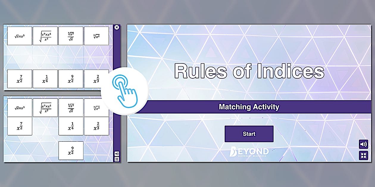 👉 Rules of Indices Matching (Teacher-Made) - Twinkl