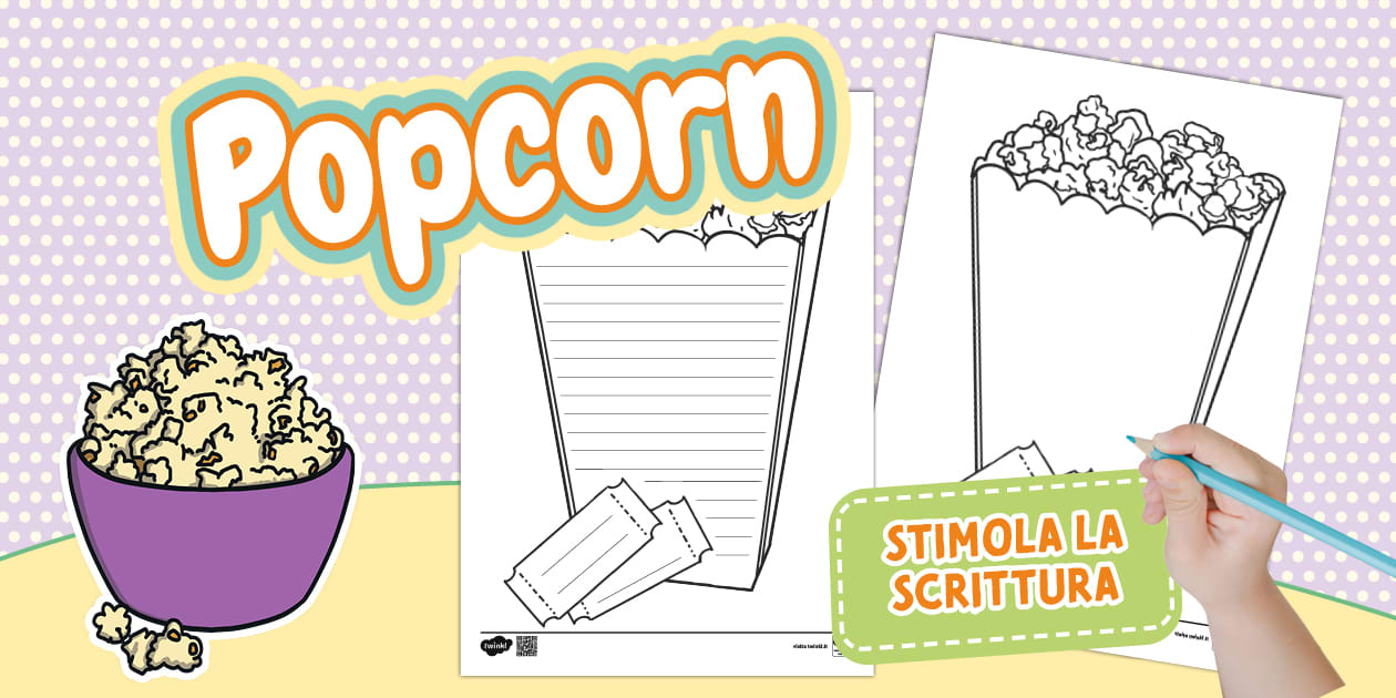 Modello di scrittura: Popcorn - Twinkl Italia