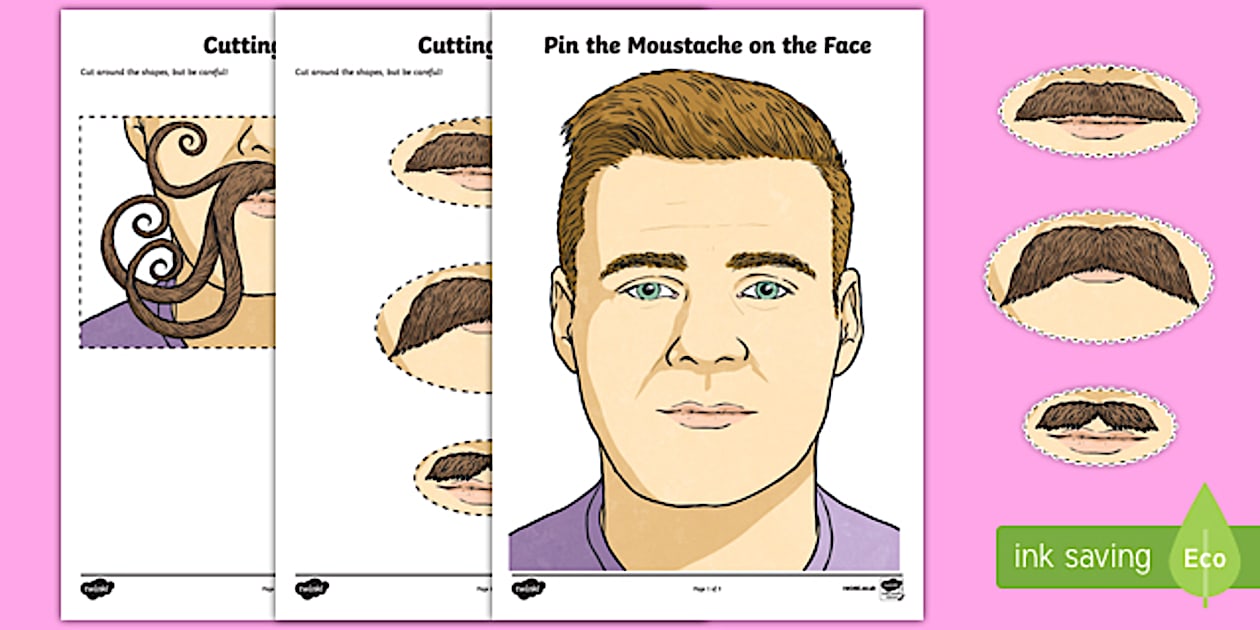 FREE Movember: Pin the Moustache on the Face Game - Twinkl
