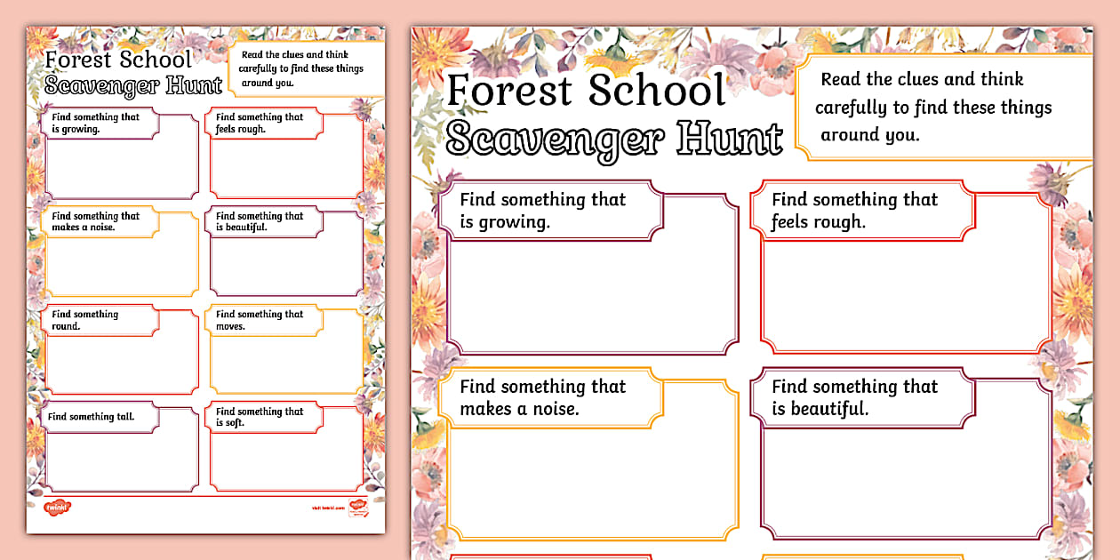 Wildflower Botanical Themed Forest School Scavenger Hunt