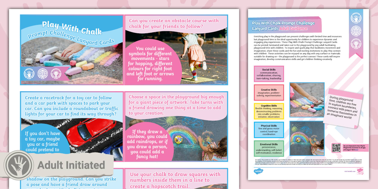 Playful Playgrounds - Play With Chalk Prompt Challenge Cards