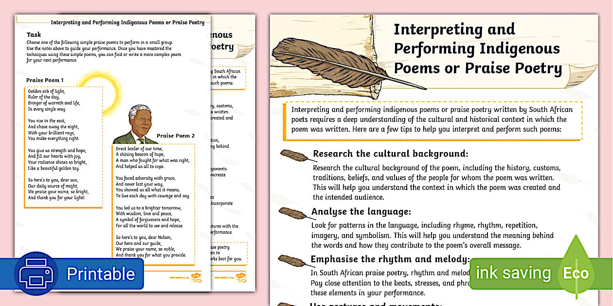 South African Indigenous Poems I Grade 8 Resources I Twinkl
