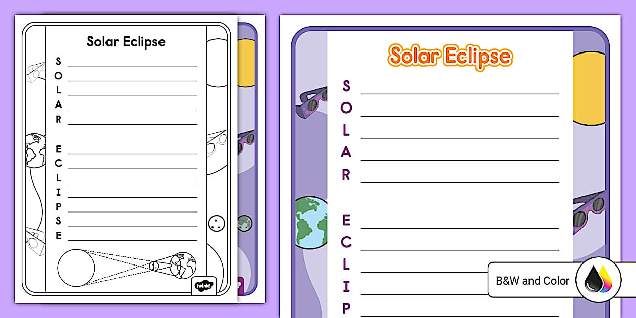 Solar Eclipse Acrostic Poem (Teacher-Made) - Twinkl