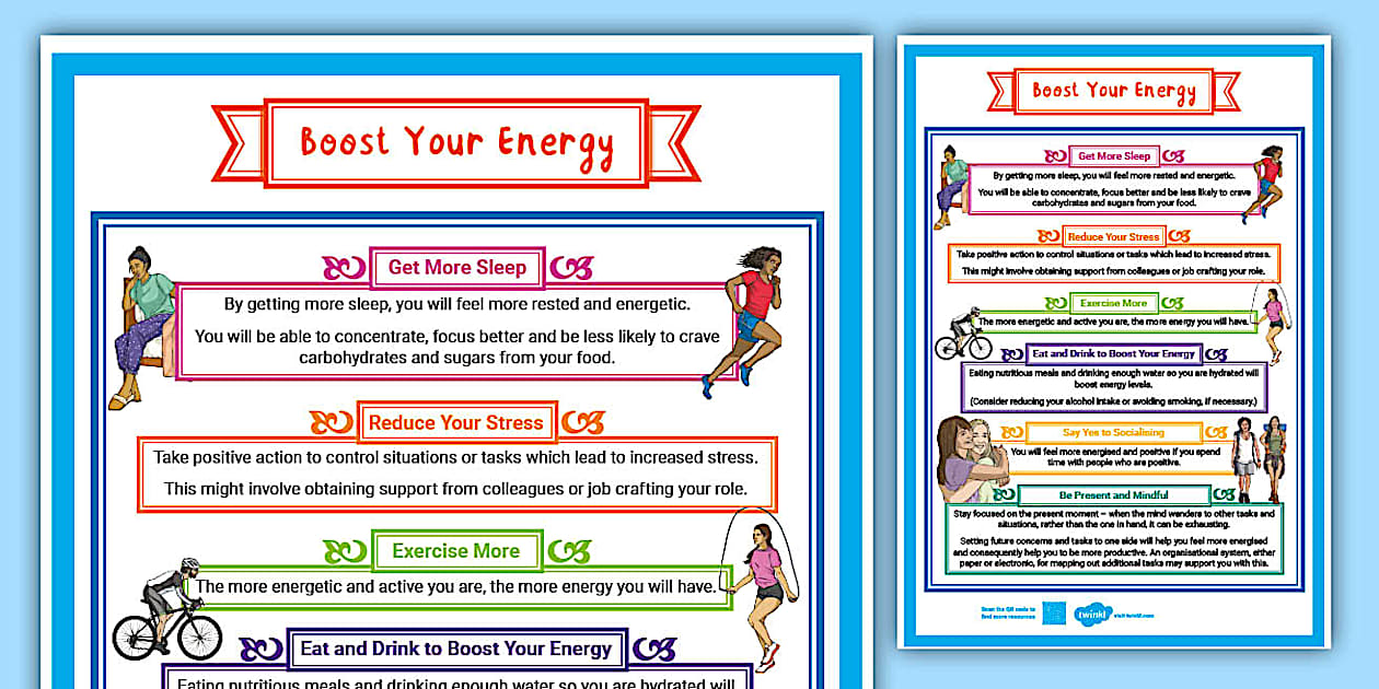 Teacher Wellbeing Poster: Ideas for Energy | Twinkl Life