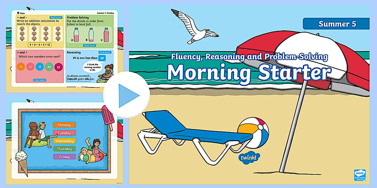 Year 1 Maths Summer Morning Starter PowerPoint 5 - Twinkl