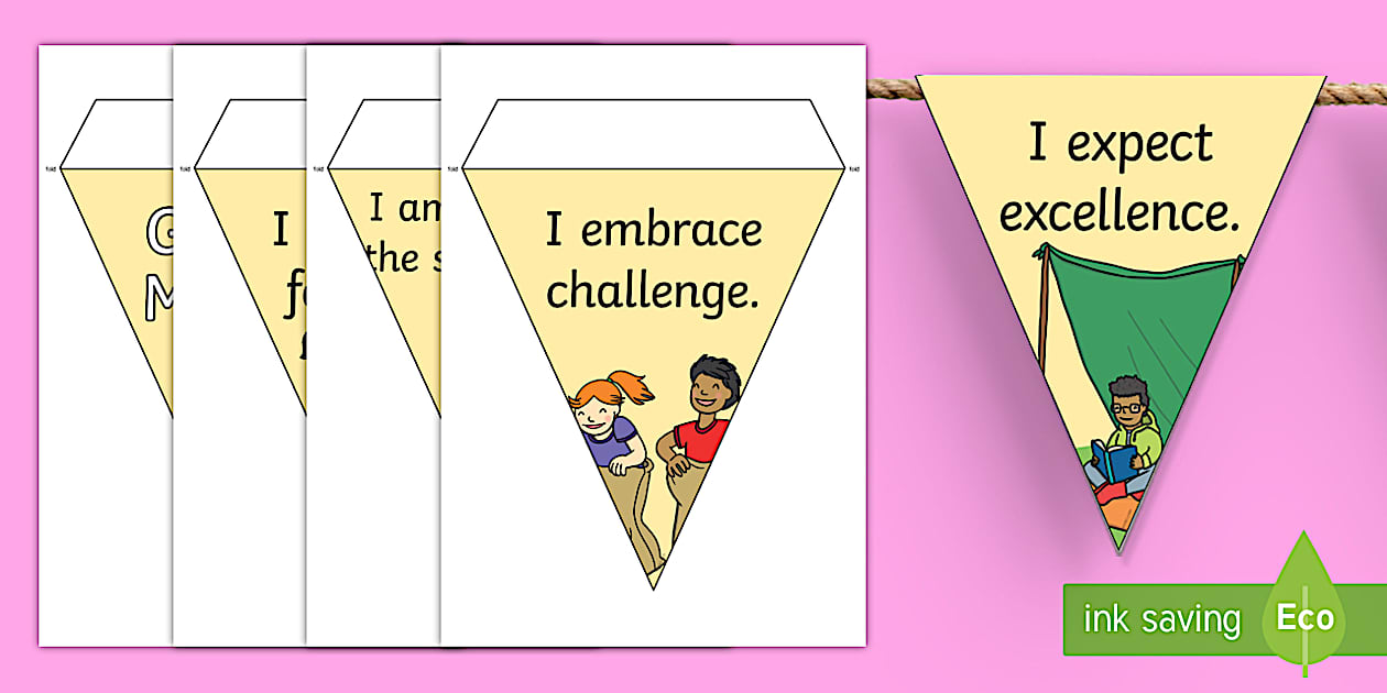 Editable Growth Mindset Statement Display Bunting - Twinkl