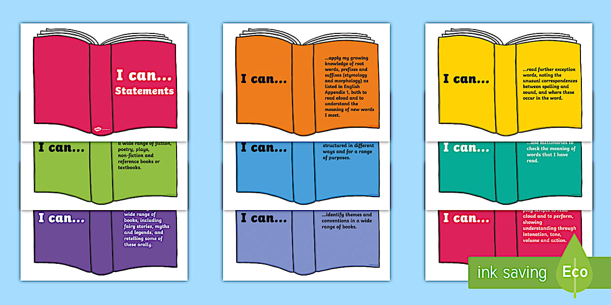 Editable LKS2 I Can Reading Statements on Books Display Posters