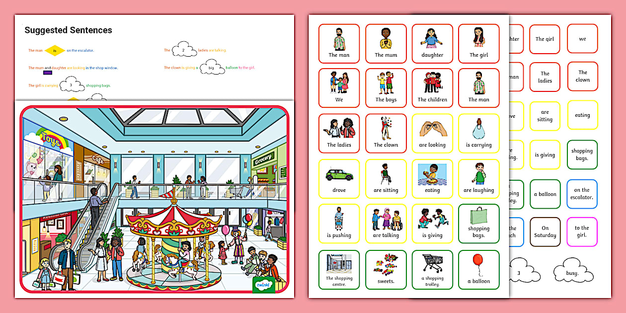 Colourful Semantics Shopping Picture Scene - Twinkl