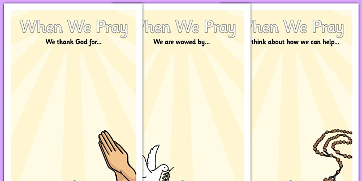 When We Pray Display Posters (teacher made) - Twinkl