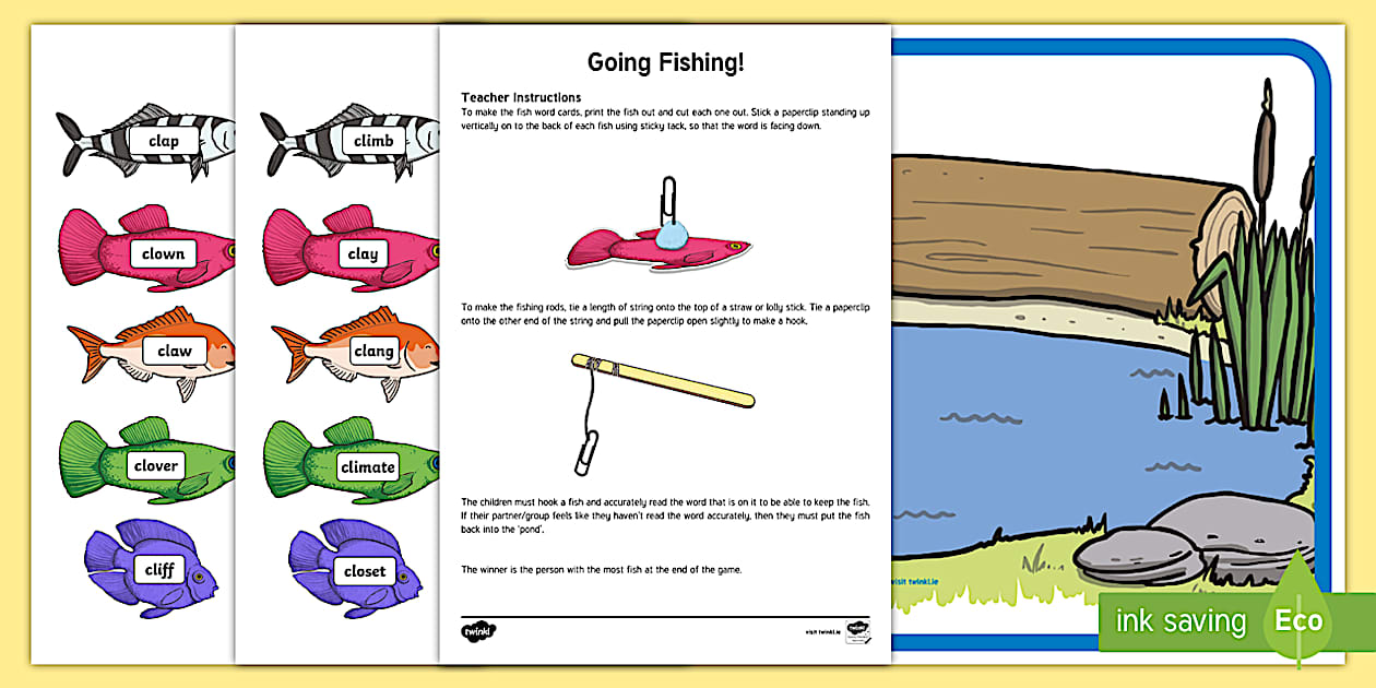 'cl' Blend Fishing Game (teacher made) - Twinkl