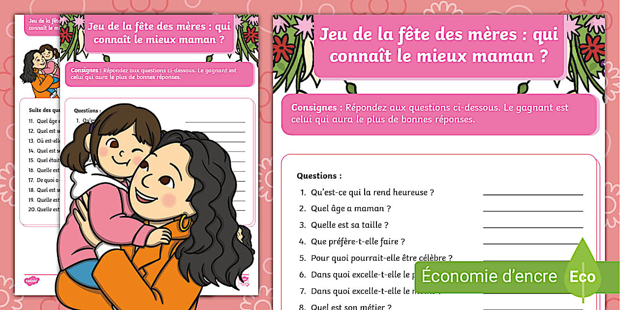 Jeu de la fête des mères : qui connaît le mieux maman Jeu de la fête des mères : qui connaît le mieux maman