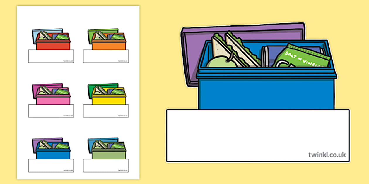 Lunch Box Themed Self-Registration Labels - Twinkl