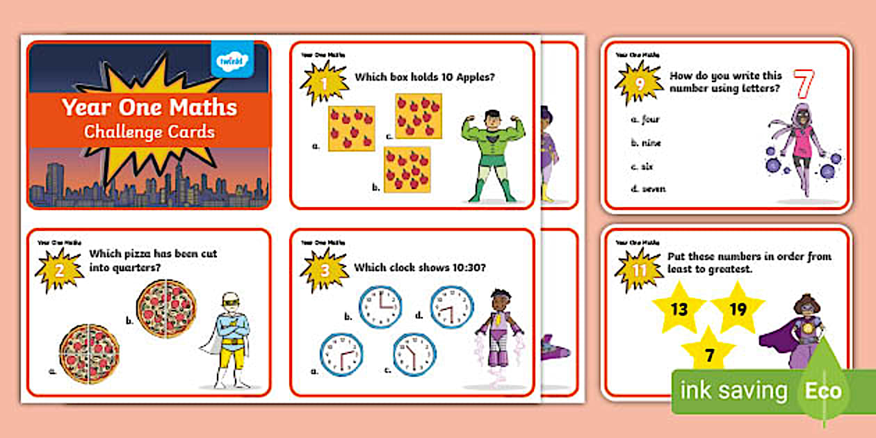 Year One Maths Challenge Cards (teacher made) - Twinkl