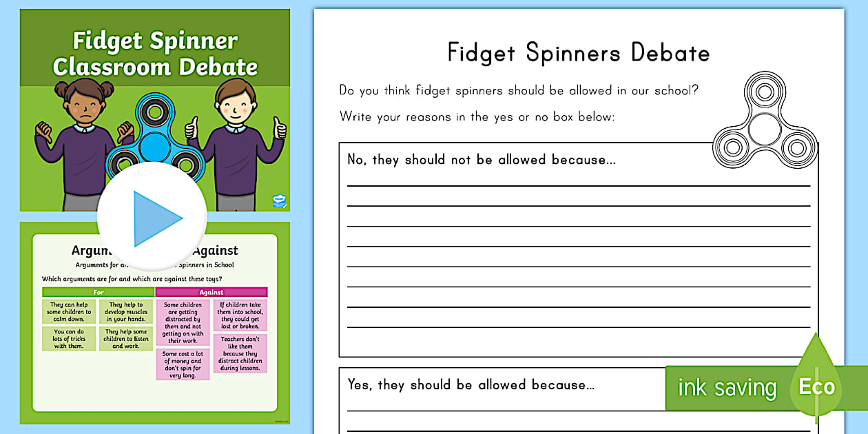 K-2 Fidget Spinners Classroom Debate Activity Pack - Twinkl