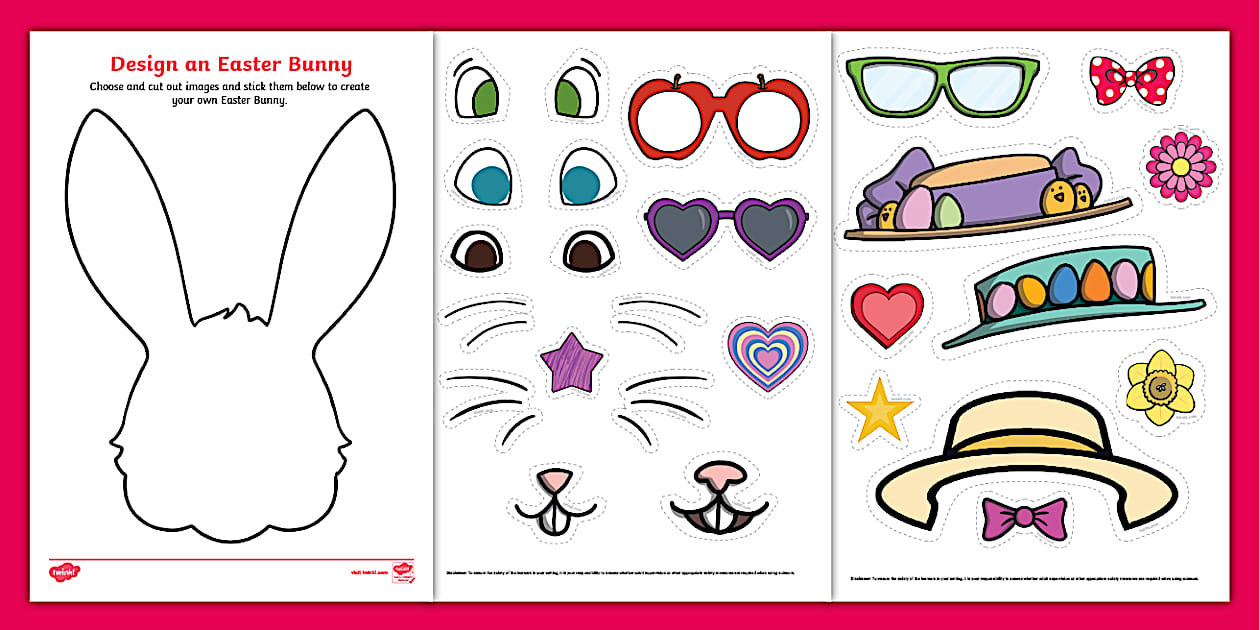 Easter Bunny Face Cutting Skills Activity - Twinkl - KS1