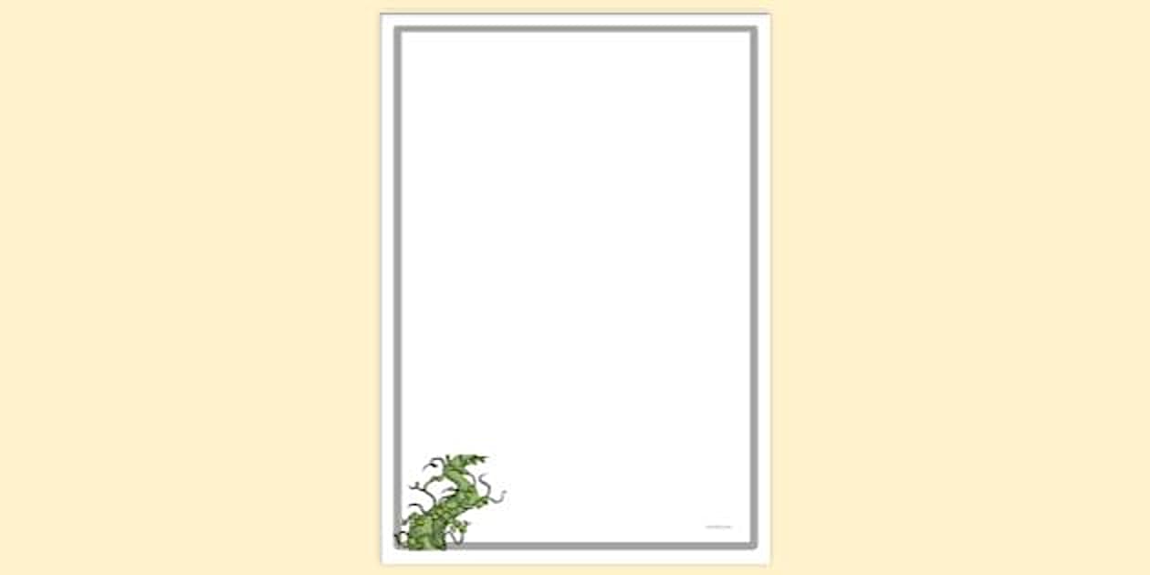 Simple Blank Beanstalk Page Border | Page Borders | Twinkl