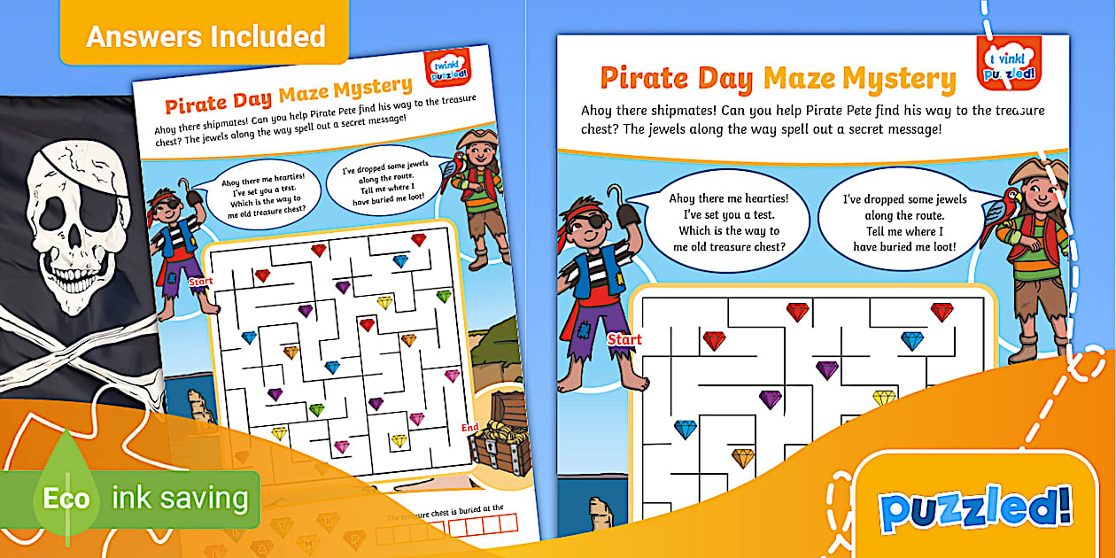 Pirate Mazes - Twinkl Puzzled (Teacher-Made) - Twinkl