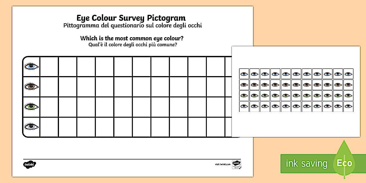 Eye Colour Survey Pictogram English/Italian - Eye Colour Survey Pictogram