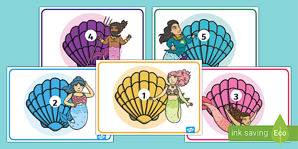 Numbers 0-20 on Mermaids (teacher made) - Twinkl