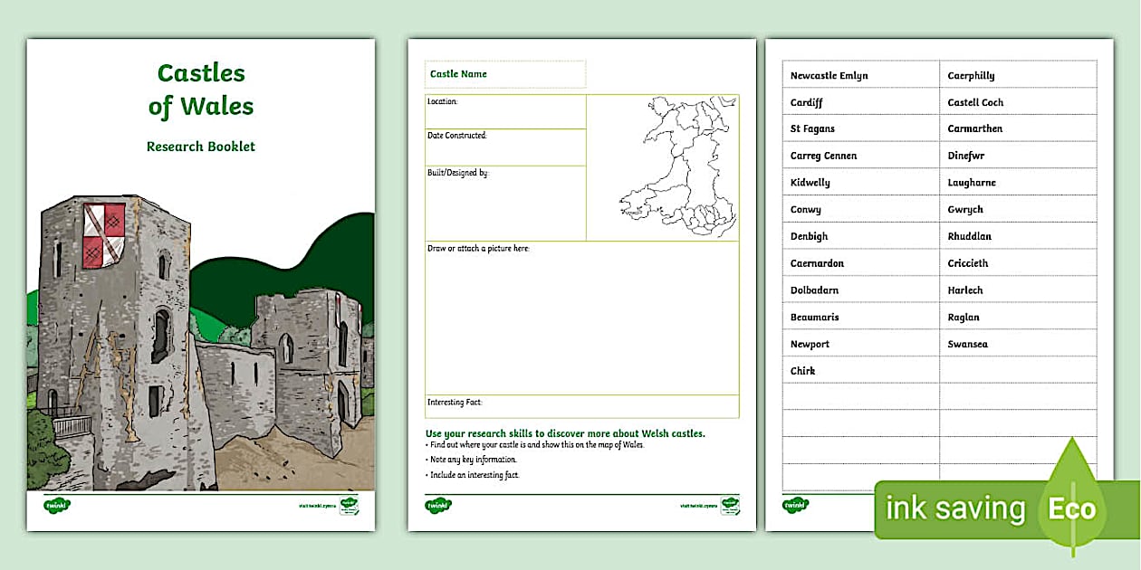 Castles of Wales: Welsh Castles Research Booklet Activity