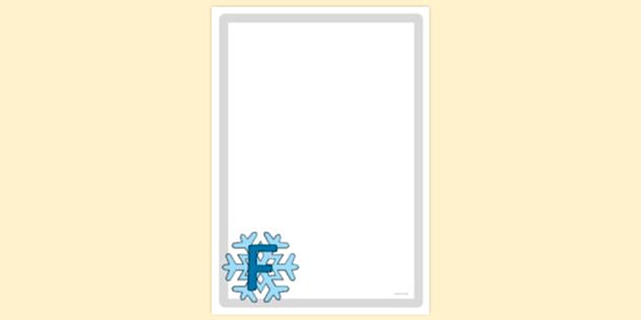 Snowflake Letter F Page Border | Page Borders | Twinkl