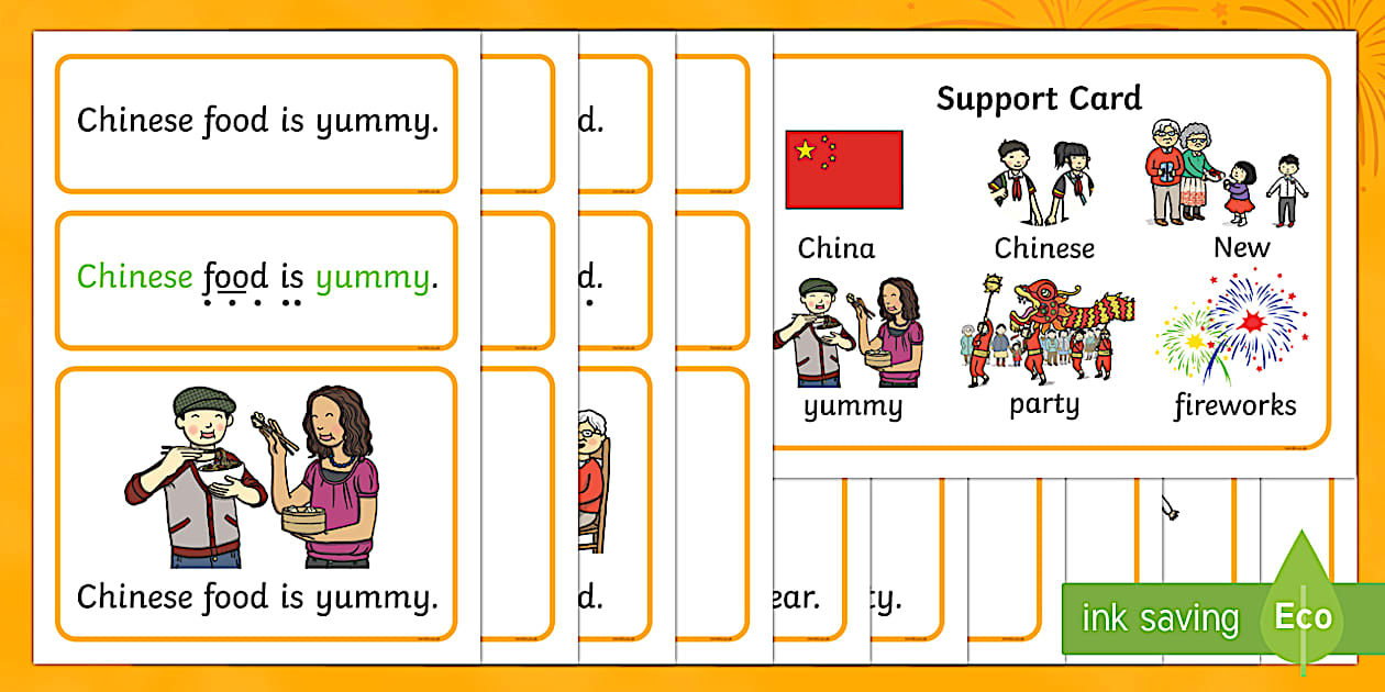 Chinese New Year Simple Sentence Cards (teacher made)