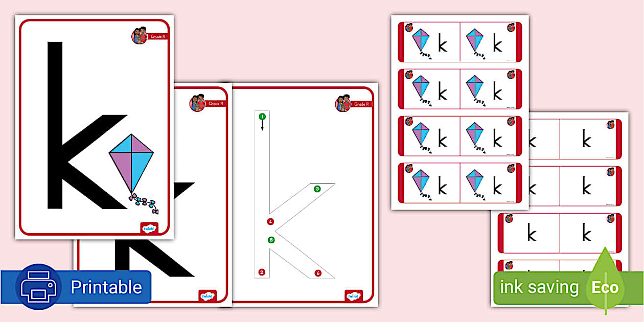 Gr. R Phonics K Poster, Flashcards and Robot Letter - Twinkl