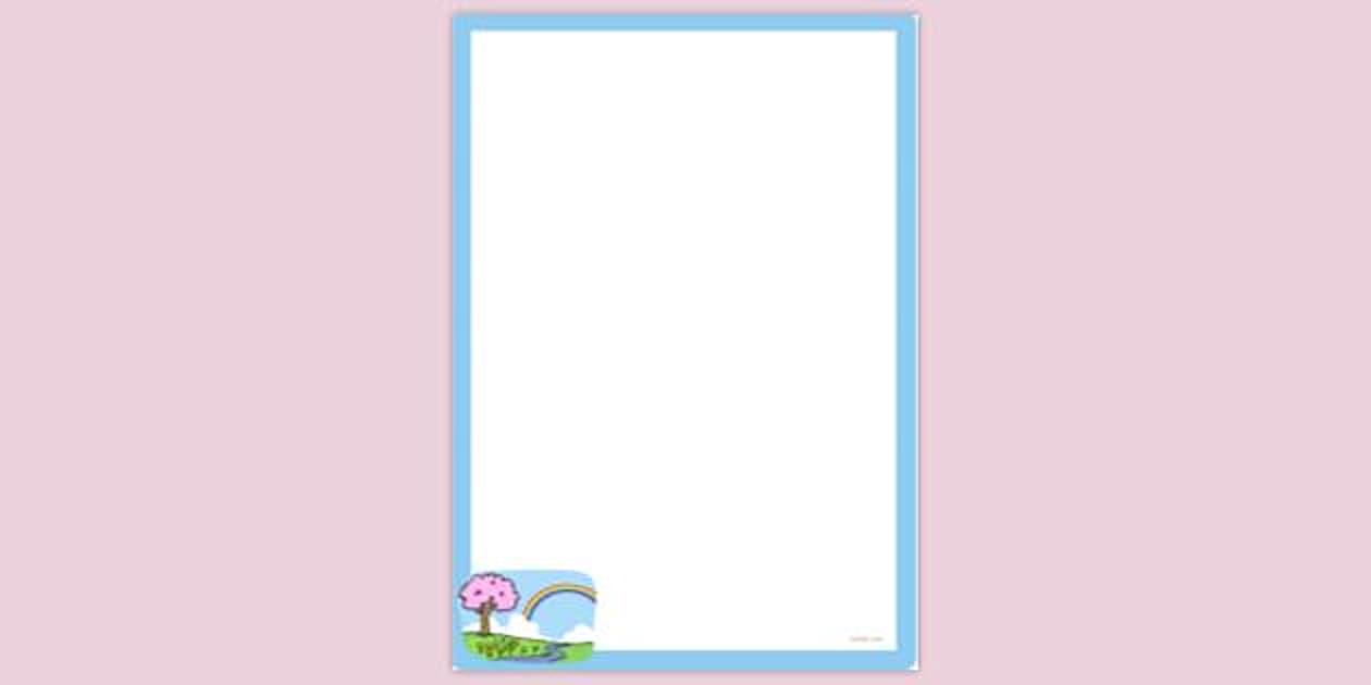 Simple Blank Spring Page Border | Page Borders | Twinkl