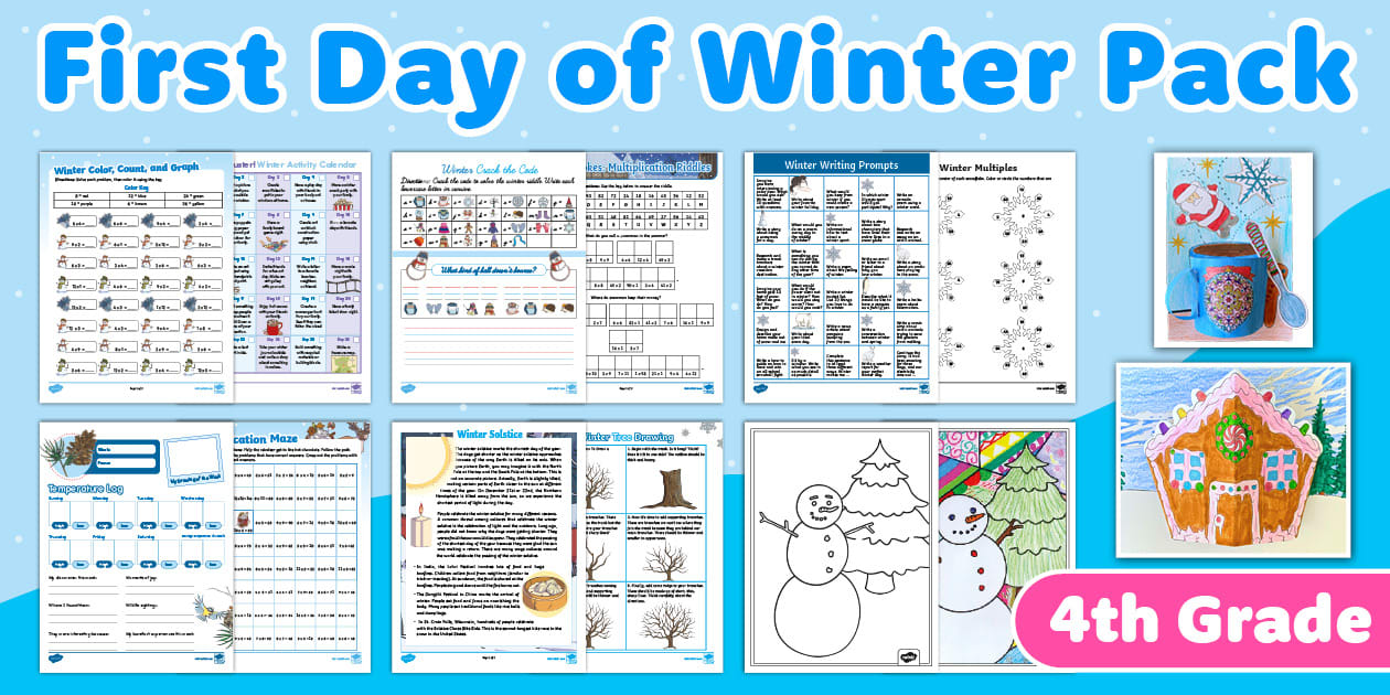 Fourth Grade First Day of Winter Activity Pack